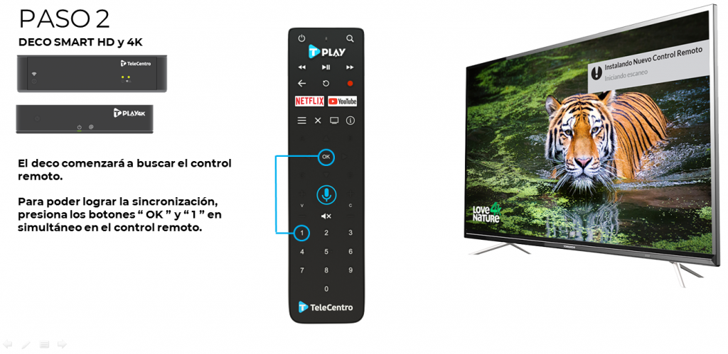 Configuración de control remoto - Telecentro Ayuda